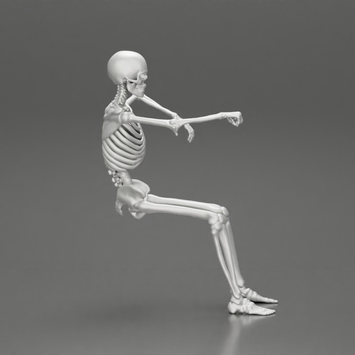 3D Printable Skeleton with arm on window driving the car by 3DGeschaft ...