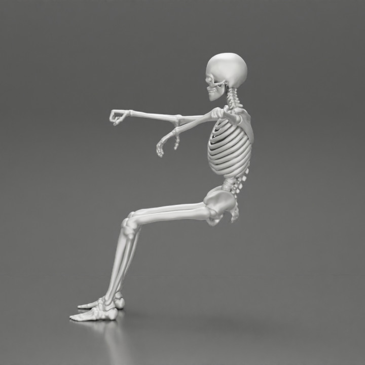 3D Printable Skeleton with arm on window driving the car by 3DGeschaft ...