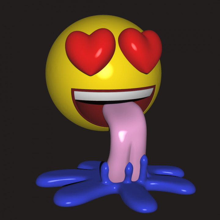 3D Printable Drooling Love Emoji Pencil Holder by 3DGeex