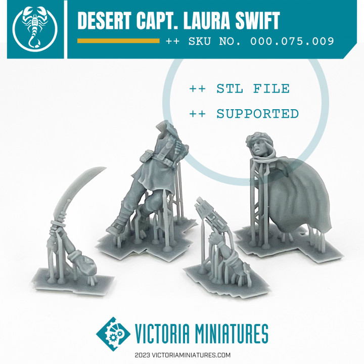 3D Printable Desert Scorpions Capt. Laura Swift by Victoria