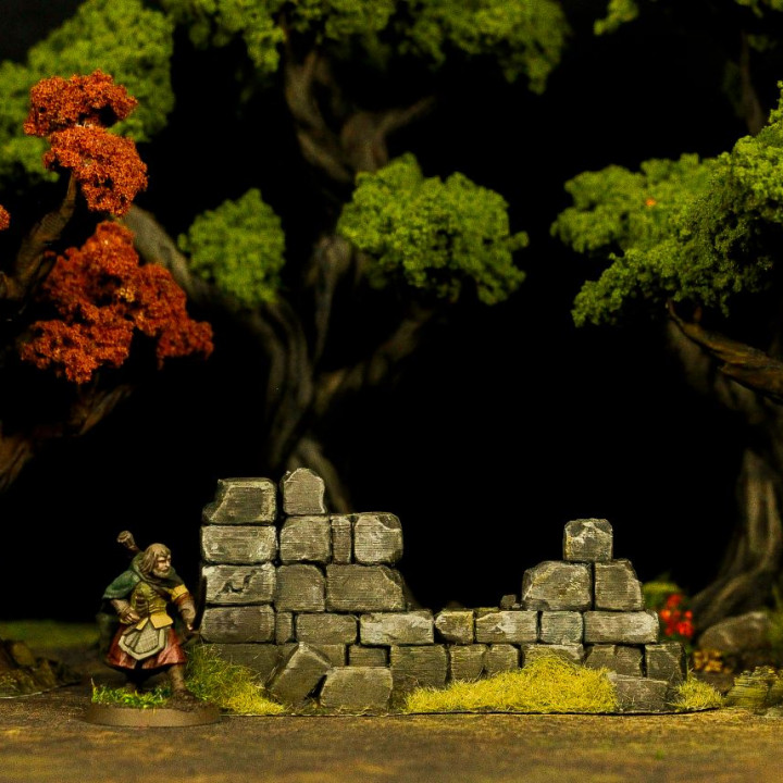 3D Printable Sample ruins town terrain for RPG and wargame by My Dungeon