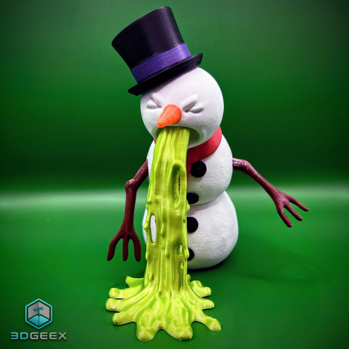 3D Printable Puking Snowman by 3DGeex