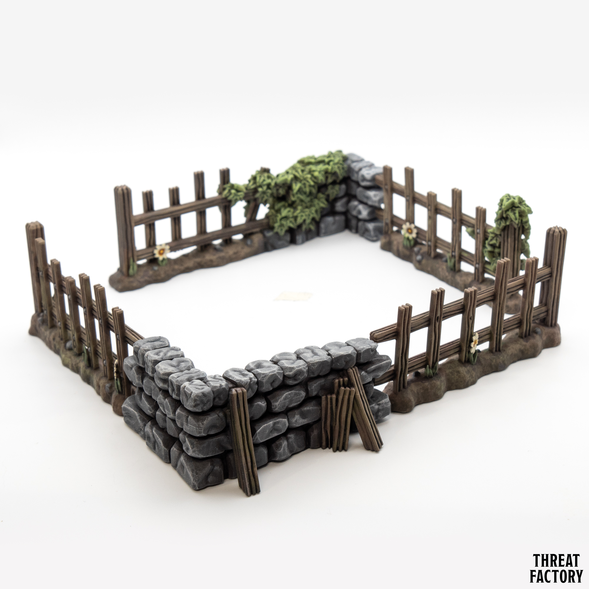 3D Printable Modular fences & low walls by Threat Factory