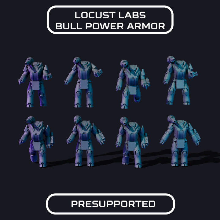 3D Printable 6mm Bull Power Armor by Locust_Labs