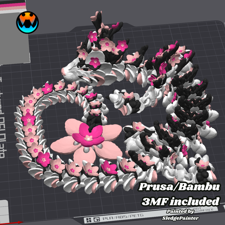 3D Printable Cherry Blossom Dragon by Cinderwing3D