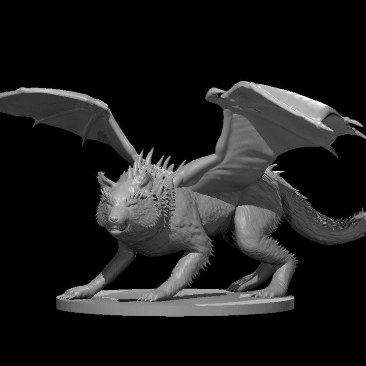 3D Printable Draconic Wolf by Miguel Zavala