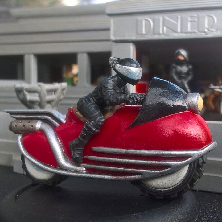 3D Printable Biker 2 by Cold War Miniatures