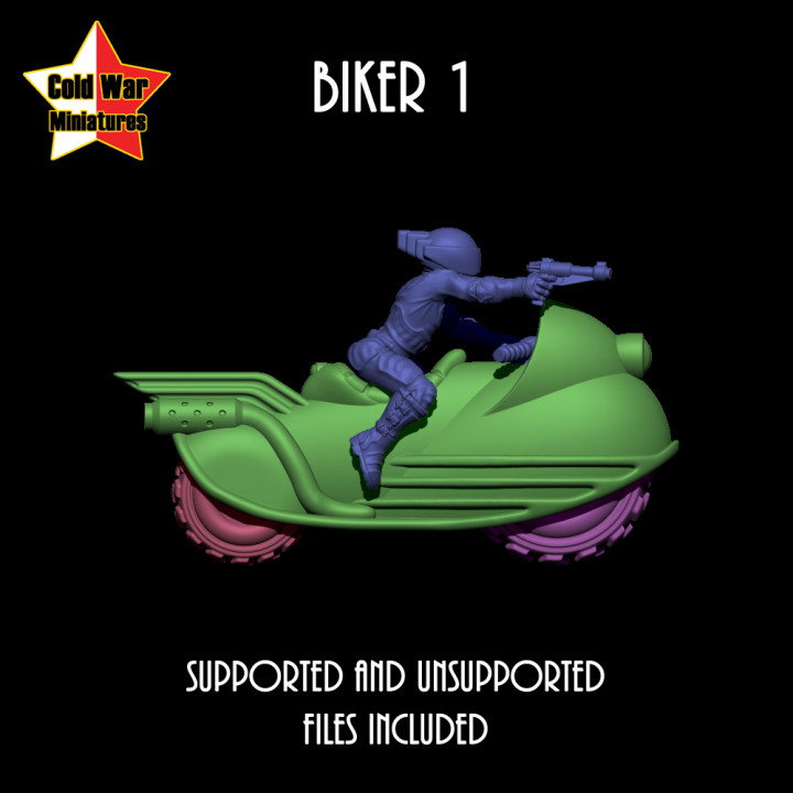 3D Printable Biker Bundle by Cold War Miniatures
