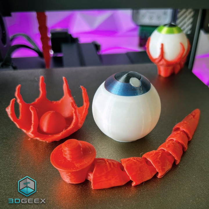 3D Printable Ripped-Out Articulated Eyeballs by 3DGeex