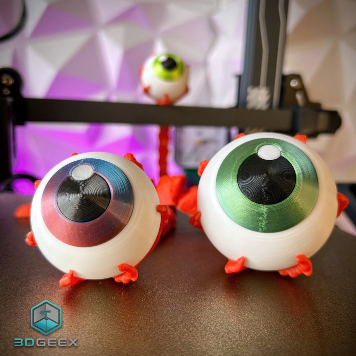 3D Printable Ripped-Out Articulated Eyeballs by 3DGeex