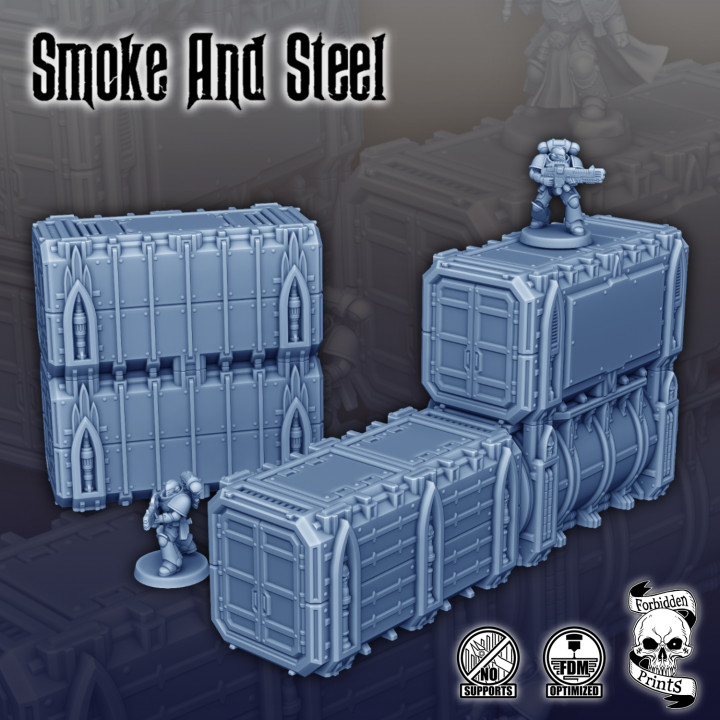 3D Printable Smoke and Steel - WTC Shipping Container by Forbidden Prints