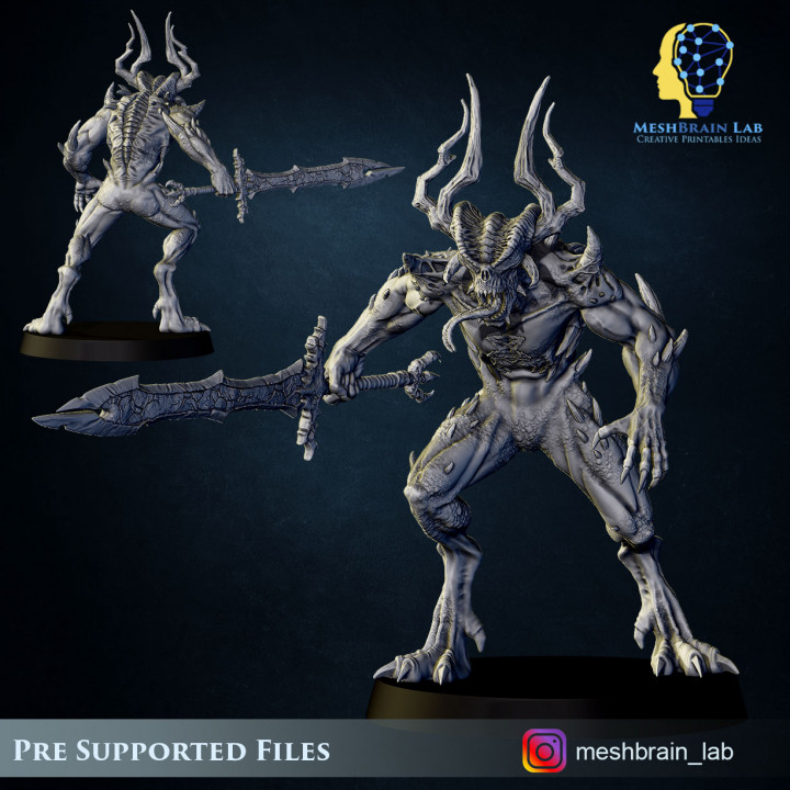 3D Printable Chaos Warp Demons Squad X7 by MeshBrain Lab