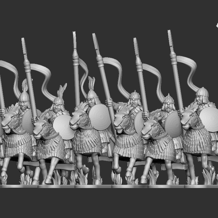 3D Printable 10mm Khitan-Liao Armoured Spear Armoured Horse by Ten ...