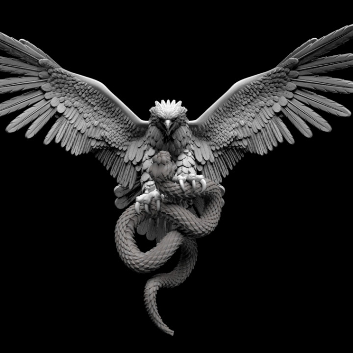 3D Printable EAGLE AND SNAKE by Dmitry Tishchenkov