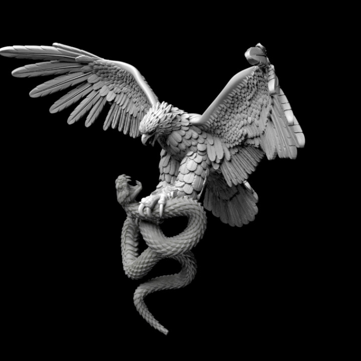 3D Printable EAGLE AND SNAKE by Dmitry Tishchenkov