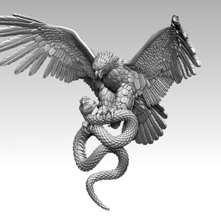 3D Printable EAGLE AND SNAKE by Dmitry Tishchenkov