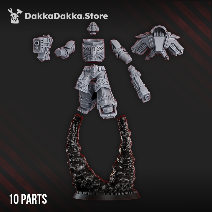 3D Printable Dragon Armor Jetpack Squad Warrior by dakkadakka.store