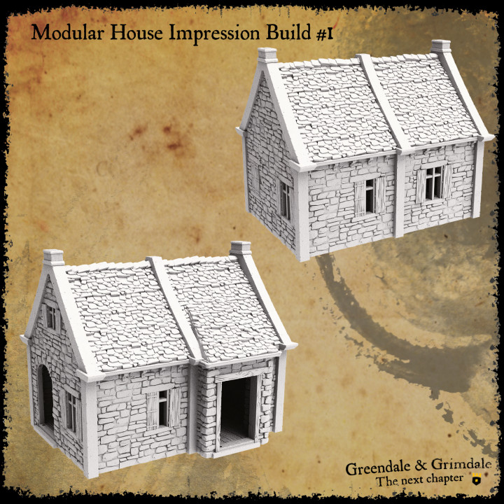 3D Printable Greendale - 101 piece Modular building set by 3Dlayeredscenery
