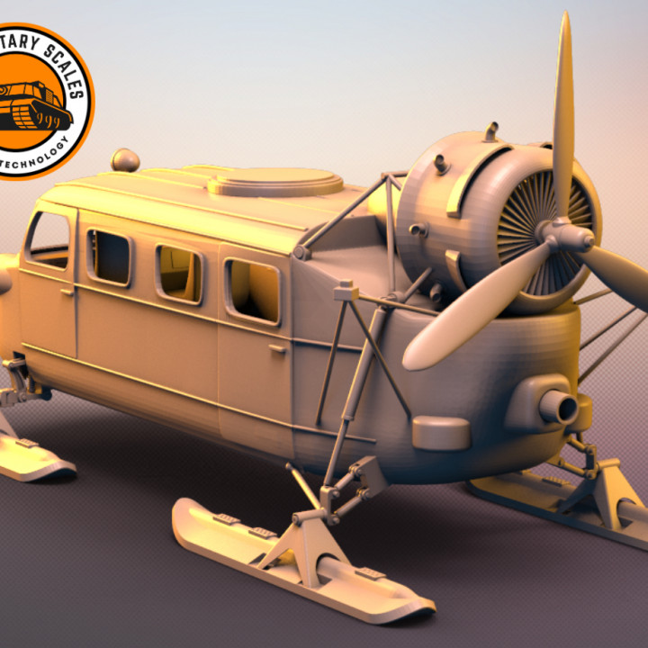 3D Printable Russian ambulance on ski KA-30 by MilitaryScales