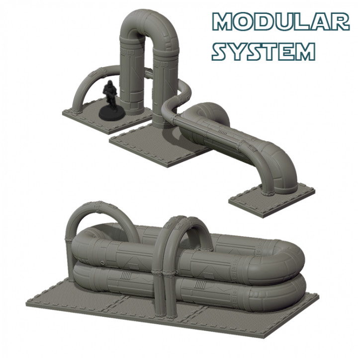 3D Printable Modular system pipes by Óscar Martínez