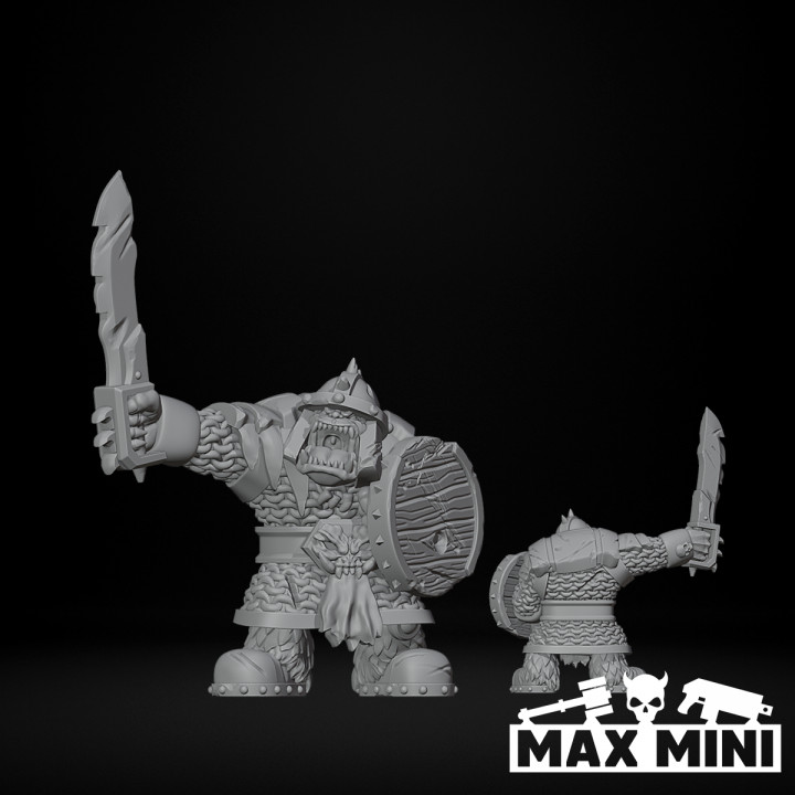3D Printable Orc Warriors Command by Max Mini