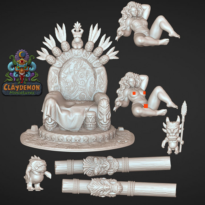 3D Printable Queen Kaia of the Crimson Lagoon by Claydemon Miniatures