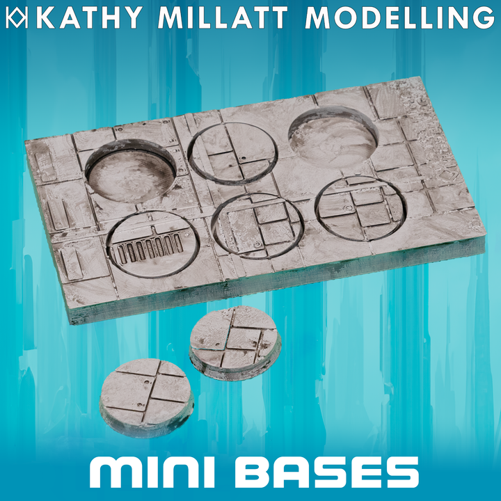 3D Printable Severna Spaceport Mini Bases by Kathy Millatt Modelling