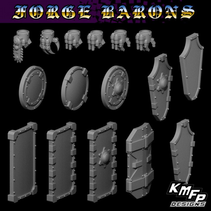 3D Printable Forge Barons - Battle Knight Weapon Upgrades 2 by KMFP Designs