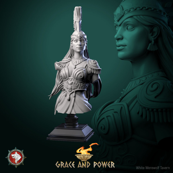 3D Printable Athena bust pre-supported by White Werewolf Tavern