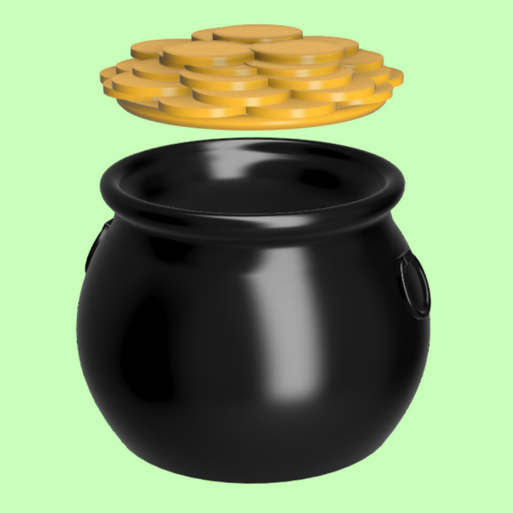 3D Printable Pot of Gold Organizer by MysticMesh3D