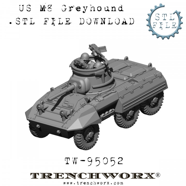 3D Printable M8 Greyhound and Crew by Trenchworx LLC