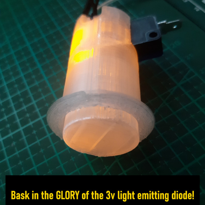 3D Printable 28mm Arcade Push Button - STL version. by Adam Freeman