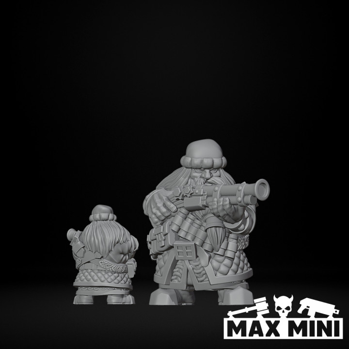3D Printable Dwarf Gunners by Max Mini