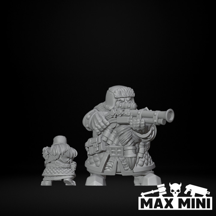 3D Printable Dwarf Gunners by Max Mini