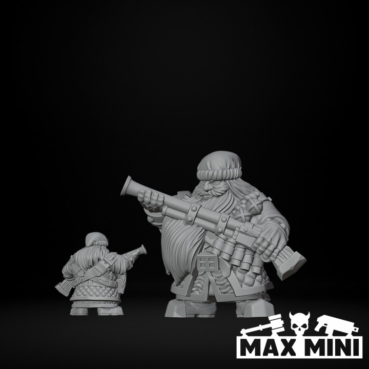 3D Printable Dwarf Gunners by Max Mini