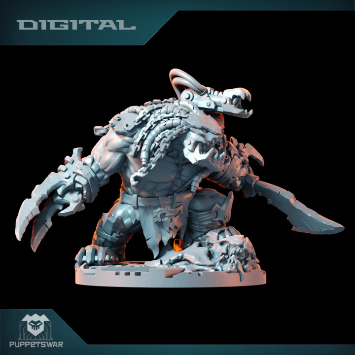 3D Printable Orc Tracker Chieftain by Puppetswar Miniatures