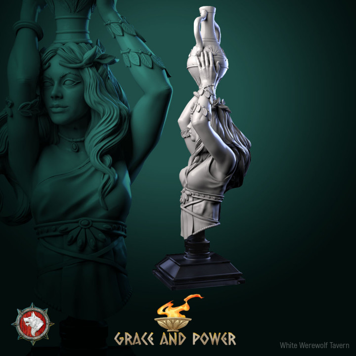 3D Printable Hetaira bust pre-supported by White Werewolf Tavern