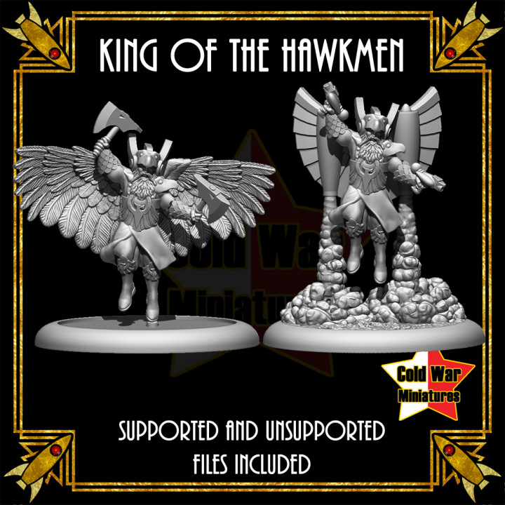 3D Printable King of the Hawkmen by Cold War Miniatures