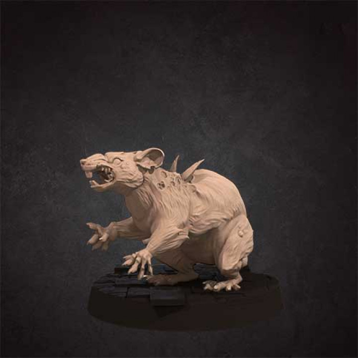 3D Printable Giant Rats (Graveyard Minions) (4 Models) by Bite the Bullet