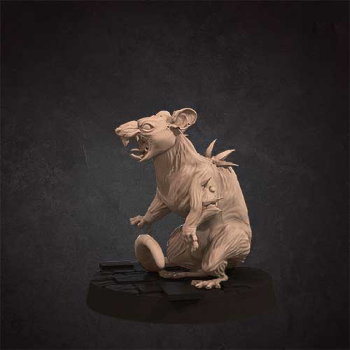3D Printable Giant Rats (Graveyard Minions) (4 Models) by Bite the Bullet
