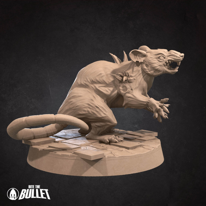 3D Printable Giant Rats (Graveyard Minions) (4 Models) by Bite the Bullet