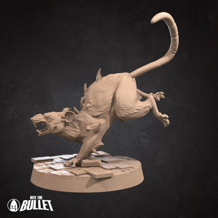 3D Printable Giant Rats (Graveyard Minions) (4 Models) by Bite the Bullet