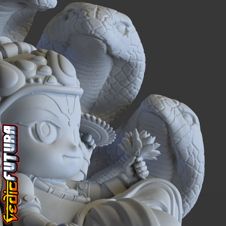 3D Printable Chibi Vishnu Rests on Divine Serpent [Easy Paint] by ...