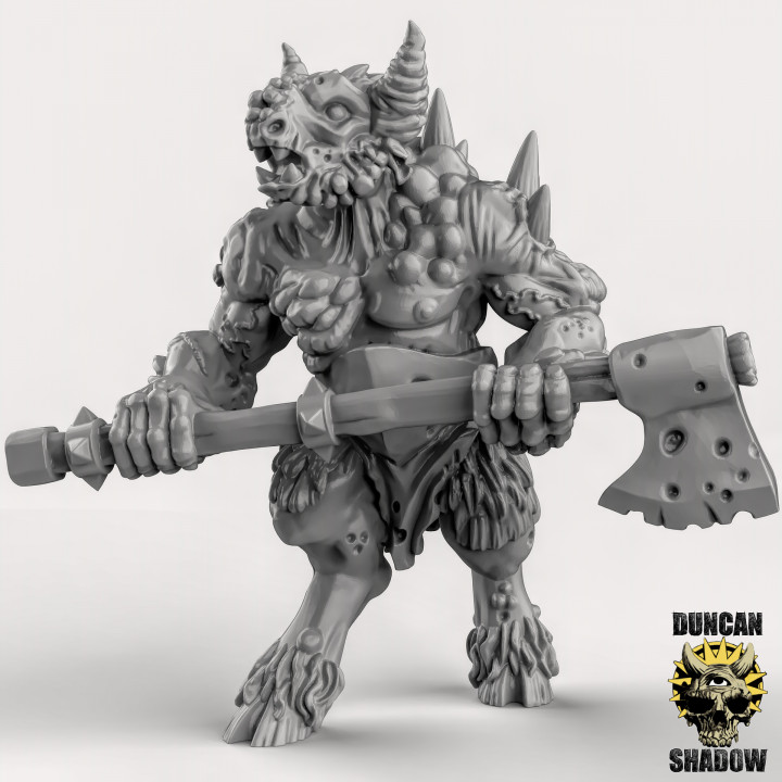 3D Printable PestiGor with Great Weapons Beastmen (Pre Supported) by ...