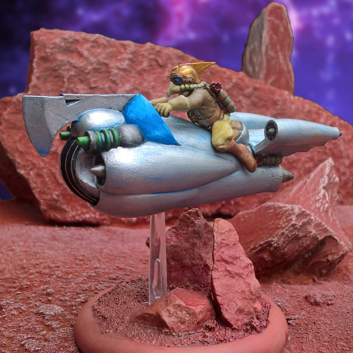 3D Printable Hawkman Rocket Cycle by Cold War Miniatures