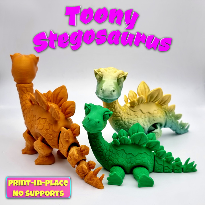 3D Printable Toony Stegosaurus by iradj3d