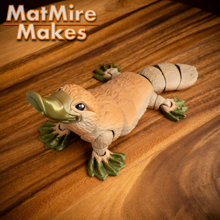 3D Printable Platypus, Articulated fidget, Print-In-Place, Cute Animal ...