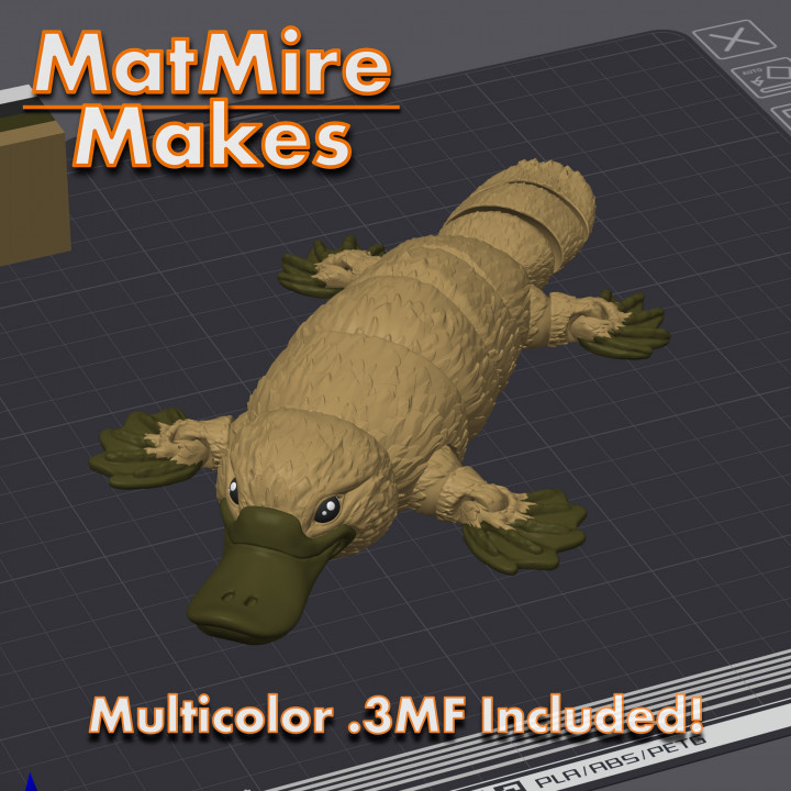 3D Printable Platypus, Articulated fidget, Print-In-Place, Cute Animal ...