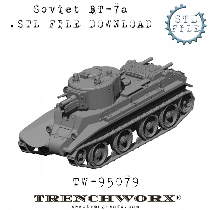 3D Printable Soviet BT-7a by Trenchworx LLC