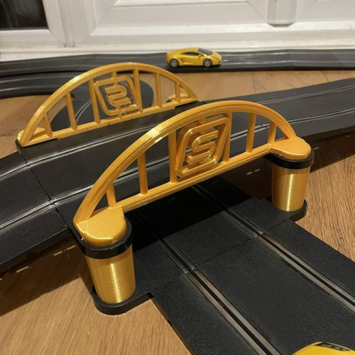 3D Printable C8295 Elevated Cross Over Arches Scalextric and risers by Ste